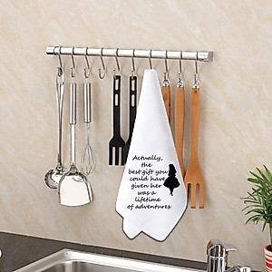 PXTIDY Alice Inspired Wonderland Tea Towel Alice Fairy Tale Fans Gift The Best Gift You Could Have Given Her was a Lifetime of Adventures