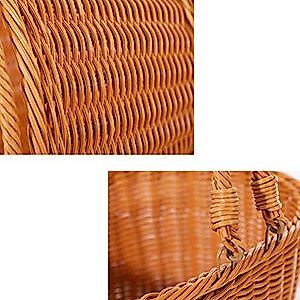 Alipis Sundries Flower S Shape Store Shopping Bincookie Lid with Party Wicker Wine Light Practical Woven Vase Organizer Bags Household and Willow Bamboo Candy Vegetable Bin Easter Bread