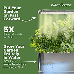 AeroGarden Harvest Elite Slim Indoor Garden Hydroponic System with LED Grow Light and Herb Kit, Holds up to 6 Pods, White