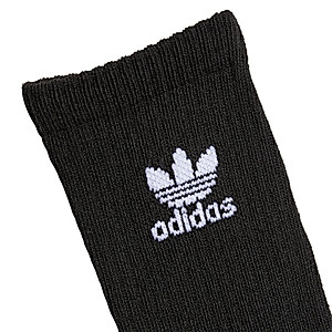 adidas Originals Unisex Kids-Boy's/Girl's Trefoil Cushioned Crew Socks (6-Pair), White/Black/OG, Large