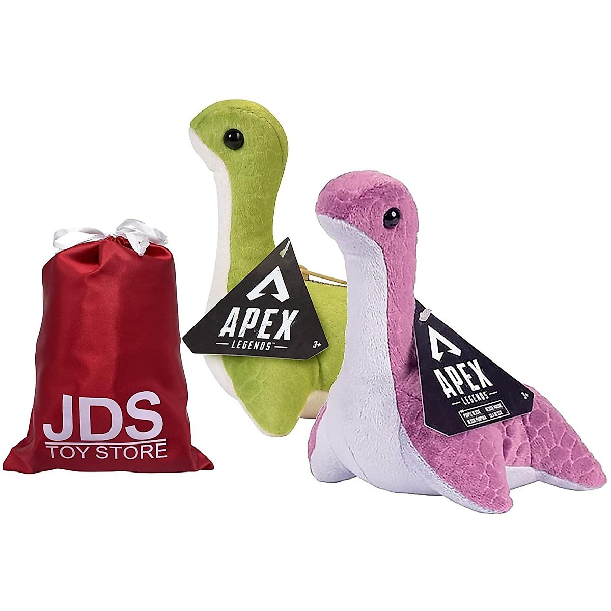 JDS TOY STORE Apex Legends Bundle - Includes Official 6-Inch Green Nessie Plush and 6-Inch Purple Nessie Plush with a Bonus Bag - Great for Collectors and Apex Fans