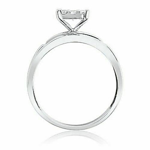 Creative jewels20 2.50 CT Round Cut Diamond His & Her Trio Engagement Wedding Ring Set 14k White Gold Finish (5)