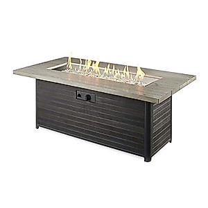 The Outdoor Greatroom Company Propane Fire Pit Table - Cedar Ridge Outdoor Gas Fire Pits for Outside Patio - Fire Table Compatible with Natural Gas or Liquid Propane - 80,000 BTUs