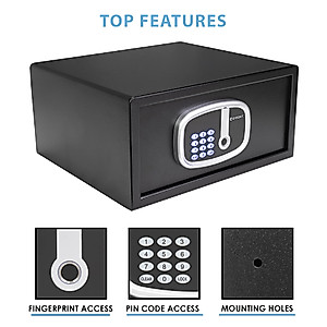BARSKA AX13632 Digital Keypad Biometric Fingerprint Security Safe 0.85 Cubic Ft