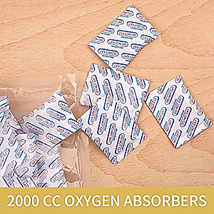 Ztalee 30 Pack 5 GALLON Mylar Bags (7.4 Mil) and 30x 2000cc Oxygen Absorbers, Airtight Vacuum Sealing Sealable Mylar Bags for Long Term Food Storage, for Grains, Wheat, Rice, Dry Aging Bags for Meat (17.7x23.6 Inch)