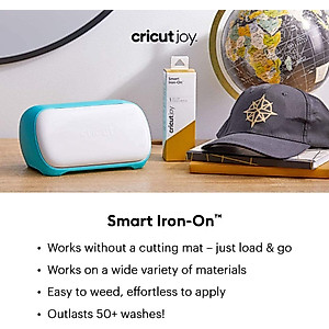 Cricut Smart Iron On (5.5in x 19in, Glitter Fluorescent Pink) for Joy machine - matless cutting for shapes up to 4ft, & repeated cuts up to 20ft