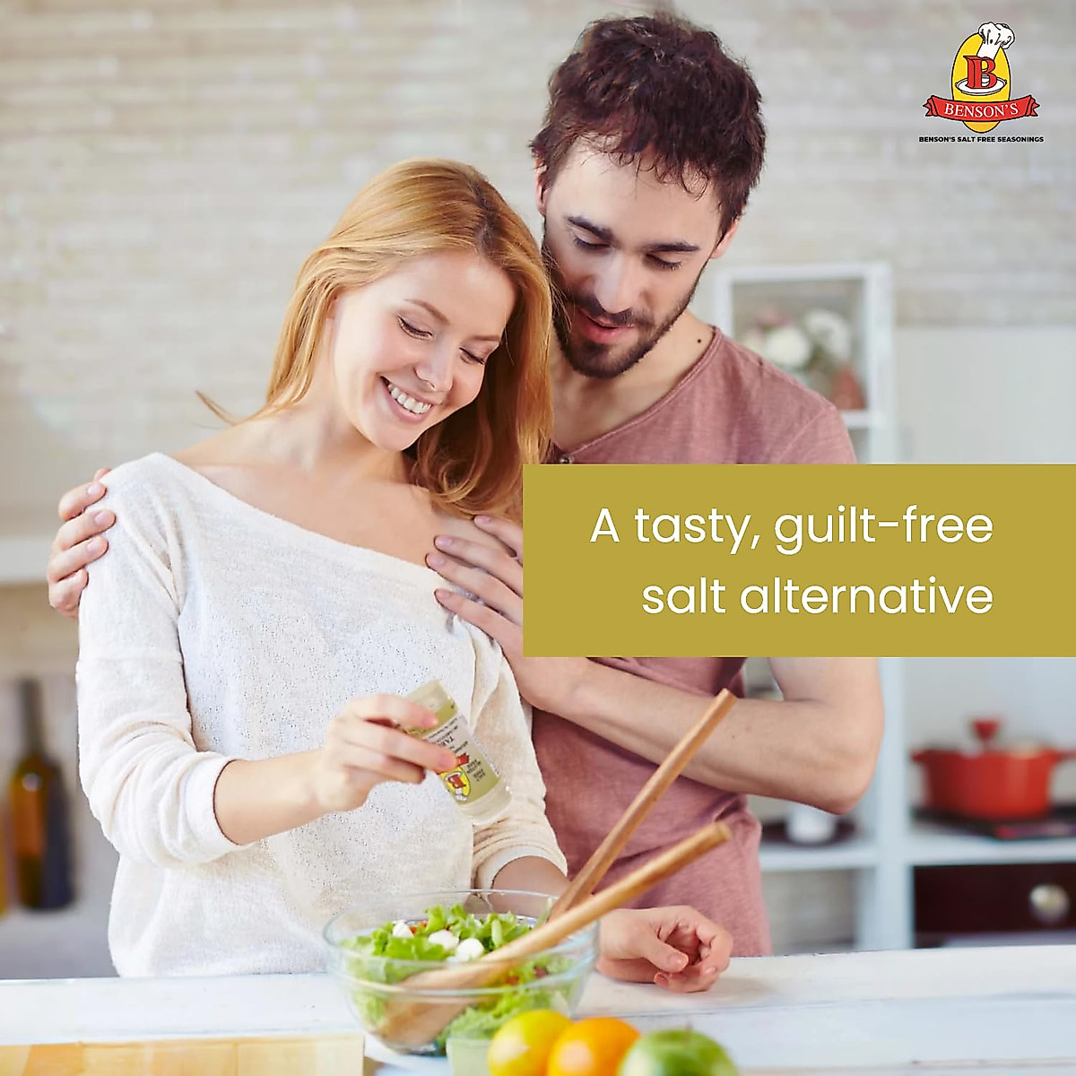 Benson’s - Table Tasty Salt Substitute, Salt-Free Gourmet Popcorn Seasoning, No Sodium, No Potassium Chloride, No MSG, Gluten Free, 3oz Bottle With Shaker Top