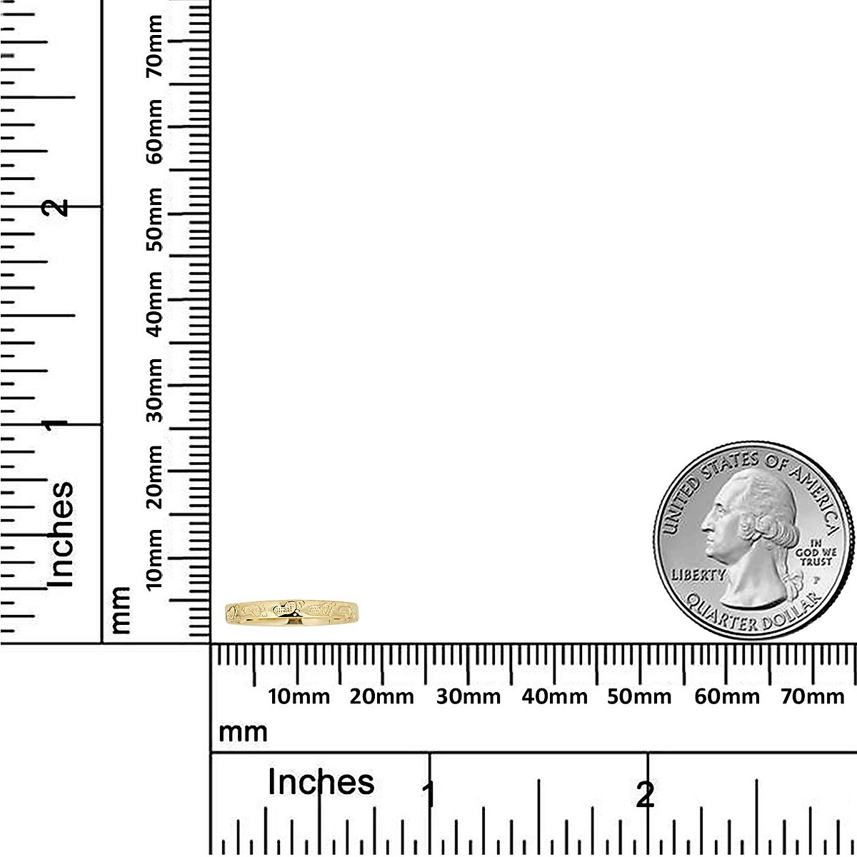 AVORA 10K Yellow Gold Faceted Footprint Ring, Size 3 - Size 3