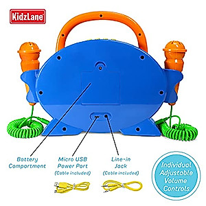 Karaoke Machine for Kids with 2 Microphones | Kids Music Player with 100 Pre-Loaded Songs & Bluetooth, Aux Connection | Singing Machine Karaoke for Toddler with Record & Playback