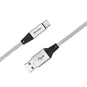 AccessoryChoice 6ft USB Type-C Cable for Sprint LG V20, V30 & Any USB-C Phone - White - High Speed & Braided - Charging & Syncing