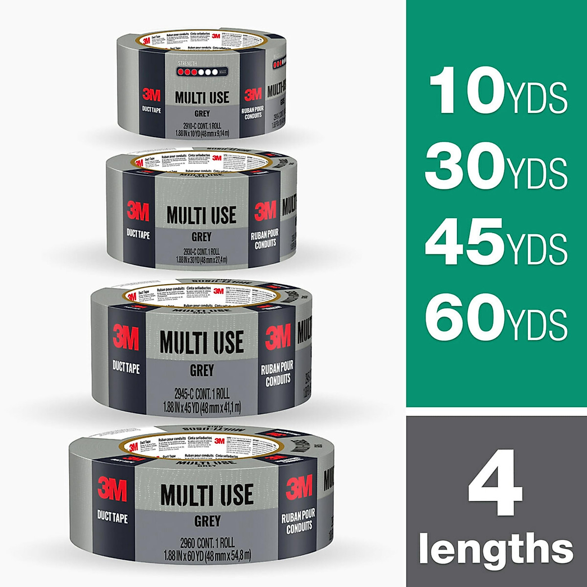 3M Multi-Use Duct Tape for Home & Shop, 1.88 inches x 30 yards, 2930-C, 1 roll