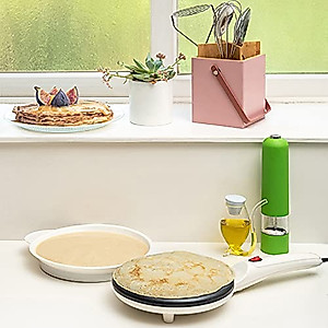 Moss & Stone Electric Crepe Maker, Pan Apo Portable Crepe Maker & Hot Plate Cooktop On/Off Switch, Nonstick Coating, Automatic Temperature Control, Easy To Use For Pancakes, Blintz, Chapati