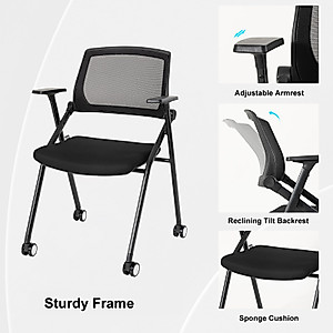 VACYOVKE 20 Pack Folding Chair with 280lb. Capacity Portable Nesting Commercial Seat for School Events Office Picnic Kitchen Conference Waiting Training Room