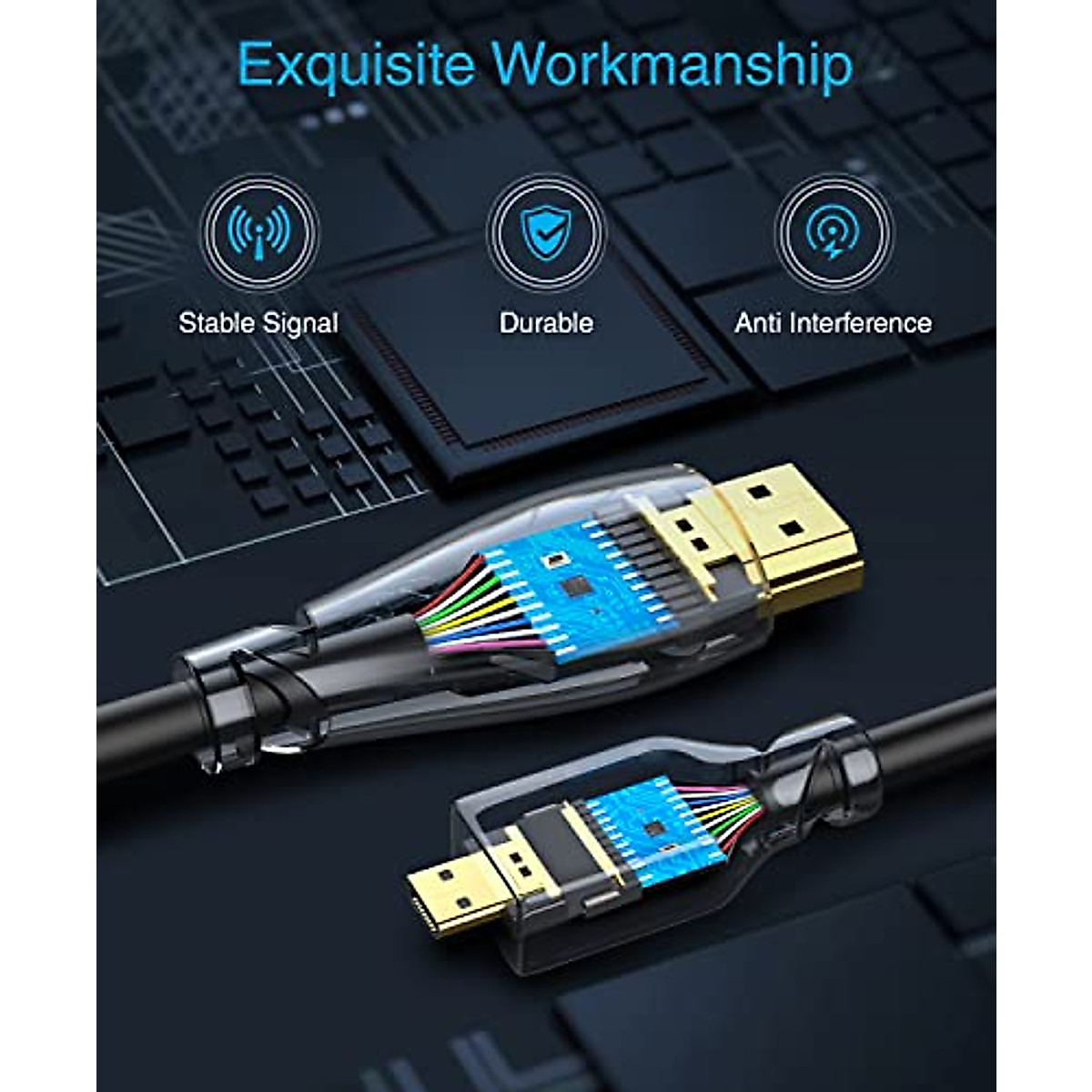 BlueRigger Micro HDMI to HDMI Cable (15 FT, 4K 60Hz, HDR, High Speed, Ethernet) - Compatible with GoPro Hero 7/6/5/4, Raspberry Pi 4, Sony A6000/A6300 Camera, Nikon B500, Lenovo Yoga 3 Pro, Yoga 710