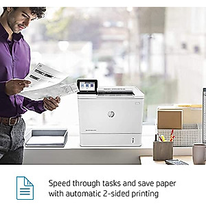 HP Laserjet Enterprise M611dn Single-Function Wired Monochrome Laser Printer, White - Print only - Ethernet, USB, 4.3" Touchscreen, 65 ppm, 1200x1200 dpi, Auto Duplex Printing - Cbmou External Webcam