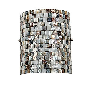 Chloe Lighting CH3CD28BC08-WS1 Shelley Mosaic 1-Light Wall Sconce, 9.8 x 8.3 x 4.1", Black