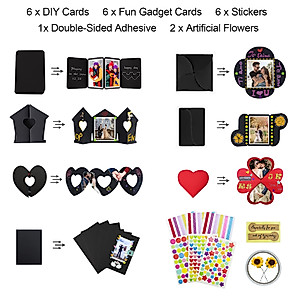 Vienrose Explosion Gift Box Set Surprise Gift Photo Box Creative DIY Scrapbooking Picture Album Accessories Couple Gifts for Birthday Proposals Valentine's Day