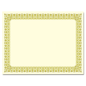 SOUCTP1V Southworth CTP1V Premium Certificates Ivory Fleur Gold Foil Border 66 lb 8.5 x 11 15/Pack