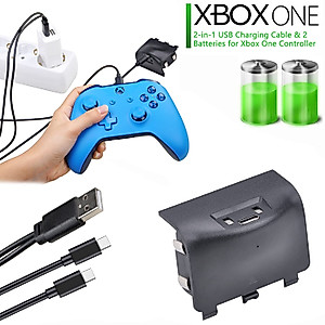 Battery Pack for Xbox Series X|S, Tectra 2-Pack Controller Battery for Xbox Series X, Xbox Series S with Charging Cable