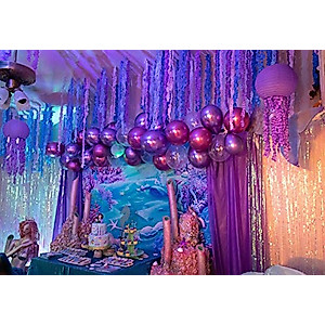 60pcs Purple Pink Chrome Shiny Metallic Latex Balloons 12inch Perfect for Birthday Party Bridal Baby Shower Engagement Wedding Party Decor (pink,purple)