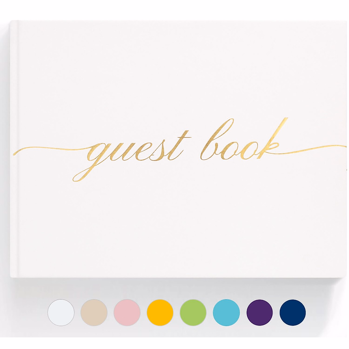 ZICPERY Elegant Wedding Guest Book - Perfect for Wedding Receptions, Baby Showers, Birthdays and Special Events - Polaroid Guest Book with 110 Lined Pages for Sign-in and Photos -Hardcover (White)