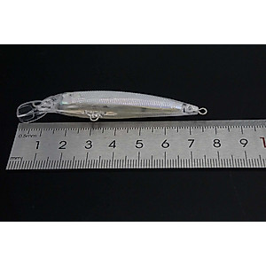 10PCS Unpainted Fishing Lures Blank Hard Minnowbait Fishing Lure Blanks 7.7cm 3.6g Crankbait Artificial Hard Bait Carp Pike Bass Wobblers Deep Diving Fishing jerkbait with Free Eye 5mm