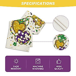 Artoid Mode Iris Jewellery Hearts Mardi Gras Table Runner, Seasonal Kitchen Dining Table Decoration for Home Party Decor 13x72 Inch