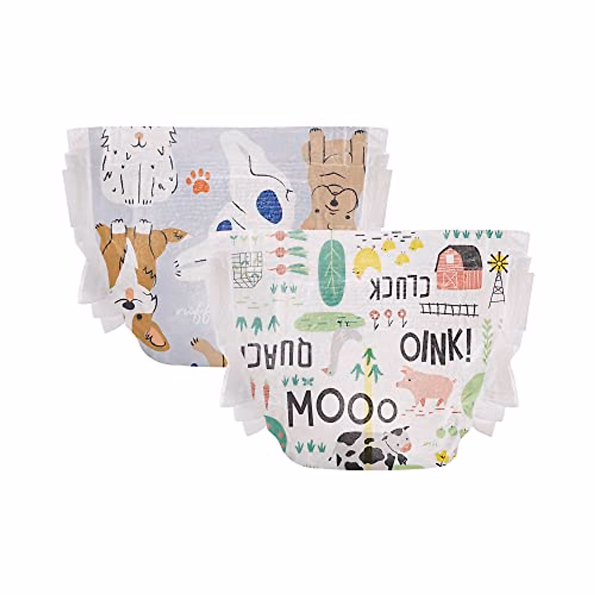 The Honest Company Clean Conscious Diapers | Plant-Based, Sustainable | Barnyard Babies + It’s A Pawty | Club Box, Size 7 (41+ lbs), 36 Count