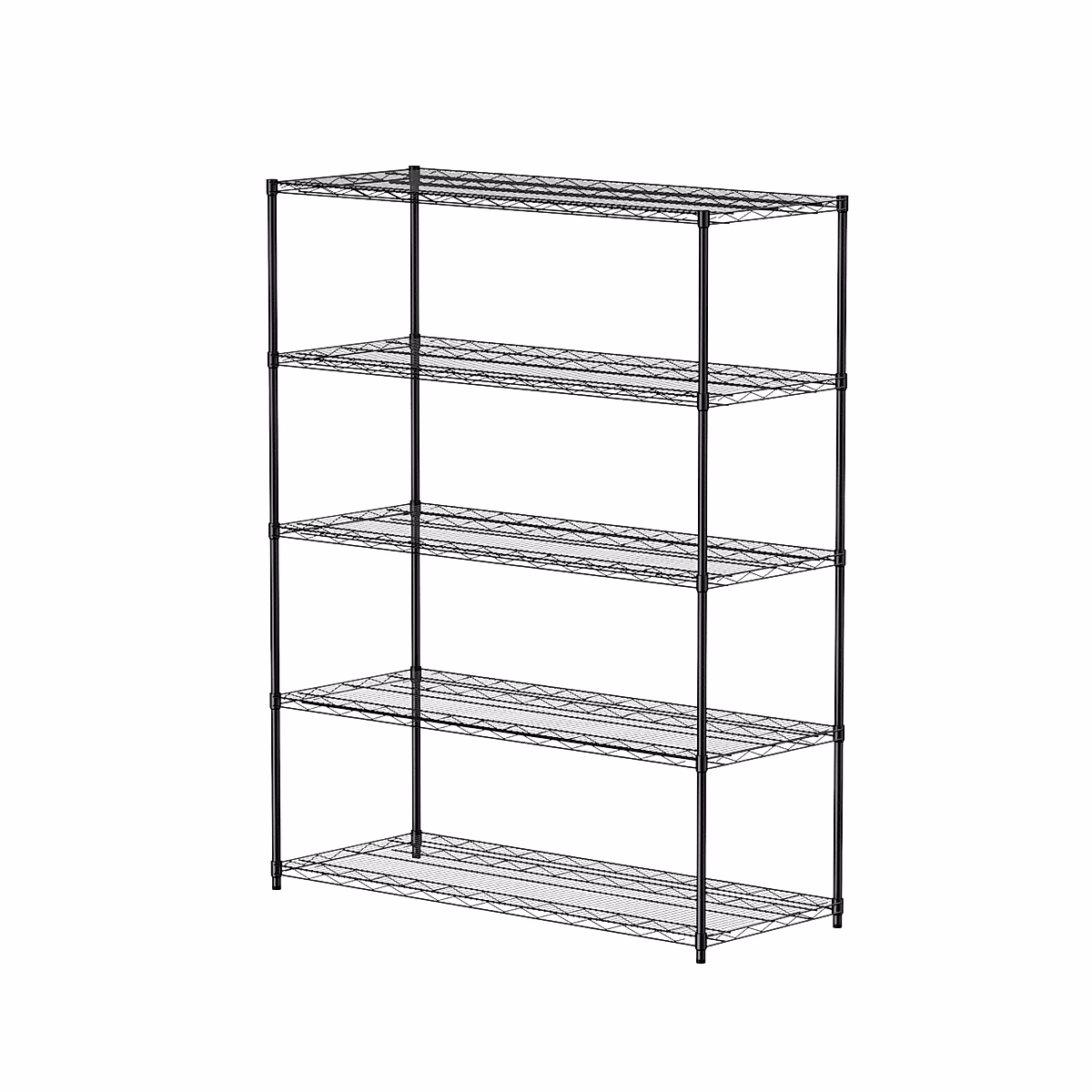RenwDong 5-Tier Metal Wire Shelving Unit with Wheels, 60" L×24" W×72" H Heavy-duty Adjustable Shelving and Storage racks, for Commercial, School, Home, Garage, Warehouse, Industrial(black)