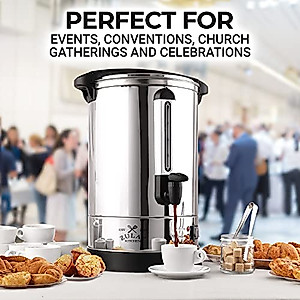 Zulay Premium 100 Cup Commercial Coffee Urn - Stainless Steel Large Coffee Dispenser For Quick Brewing - Automatic Hot Water Dispenser - Ideal for Large Crowds - Coffee Dispenser For Any Occasion