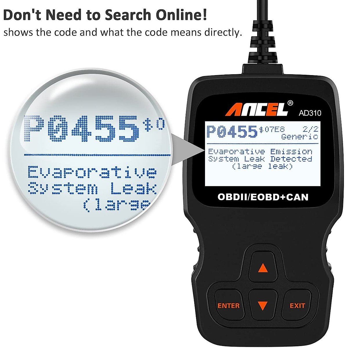 ANCEL PB100 Automotive Power Circuit Tester Probe with ANCEL AD310 Classic Enhanced Universal OBD II Scanner Car Engine Fault Code Reader