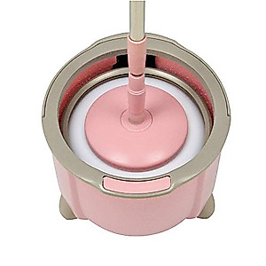 Azuma Industrial TSM557 Rotating Mop Tornado Round Set, Compact, Wiping Width 10.2 inches (26 cm), Handle Length 42.5-51.2 inches (107.5-130 cm), Pink, Single Layer Cleaning