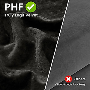 PHF Truly Velvet Pillowcases Standard Size, No Insert, 2 Pack Ultra Soft Breathable Pillow Shams Covers with Envelope Closure, 20" X 26" Luxury Cozy Warm Fuzzy Flannel, Black