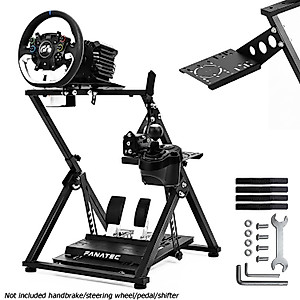 Anman Foldable Driving Gaming Steering Wheel Stand Fit for Logitech G25 G27 G29 G923,Thrustmaster PXN V9,Adjustable,Not Included Pedals & Shifter