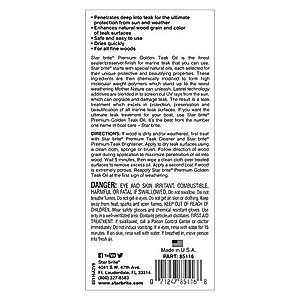 STAR BRITE Premium Golden Teak Oil - Ultimate Sealer, Preserver & Finish for Outdoor Teak & Fine Woods - Ideal for Boats, Furniture, Shower Stools - 16 Ounce (085116)