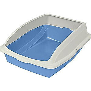 Van Ness Pets Large High Sided Cat Litter Box with Frame, Blue, CP4