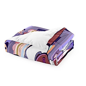 FJKJHKGJ African American Black Girl Twin Bedding Set, Twin Bed Comforter Sets for Girls Black Girl Magic Comforter Set Purple Twin Size Cute 2 Piece Quilt Set, 1 Comforter + 1 Pillowcase