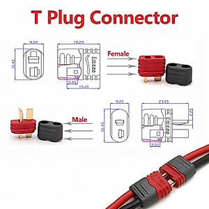T Plug T Connector, Upgrade Version, 15 Female + 15 Males (15pair)
