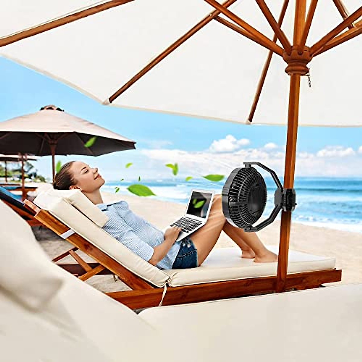 10000mAh Misting Fan Portable with Detachable Water Tank 400ml, 8 Inch Powerful Cool Mist Clip Fan, Battery Operated Rechargeable Fan, 2 Mister Modes, Sleep Timer, LED Lights, for Golf Cart, Outdoors