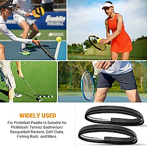 2-Packs Pickleball Paddle Grip Tape with Raised Ridge, Replacement Pickleball Overgrip Wrap for Sweat Absorption&Anti-Slip, Universal Pickle Ball Sport Accessories (Black)