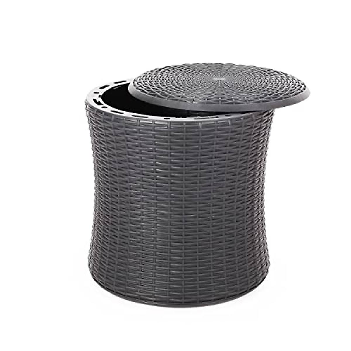 Christopher Knight Home Ishara Outdoor Faux Wicker Patio Table, Dark Gray