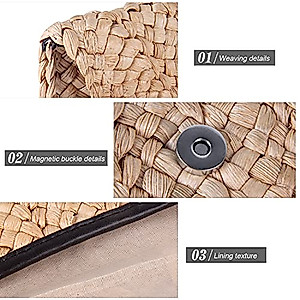 LUI SUI Women Straw Clutch Purse Handbag Straw Shoulder Bag Summer Beach Bag Woven Bag Envelope Purse Wallet