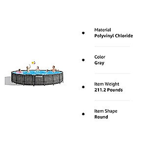 Intex Prism Frame Greywood Above Ground Pool 18 ft 26743EH