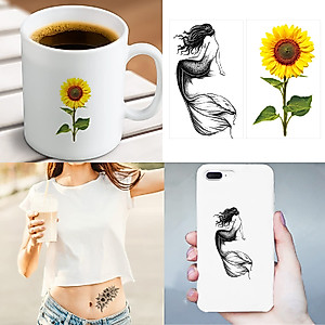 72 Sheets Temporary Tattoos for Women and Girls, Flower / Butterfly Temporary Tattoo, Fake Black Tiny Body Art Sticker