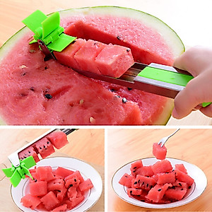 Autoly Watermelon Slicer,Tainless Steel Creative Watermelon Windmill Cutter Slicer, fruit cutting artifact，Stainless Steel Watermelon Slicer