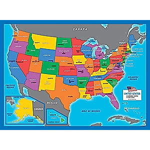 Palace Learning 3 Pack - World & USA Map Chart [Blank Short] + Numbers 1-100 Poster for Kids (LAMINATED, 18” x 24”)