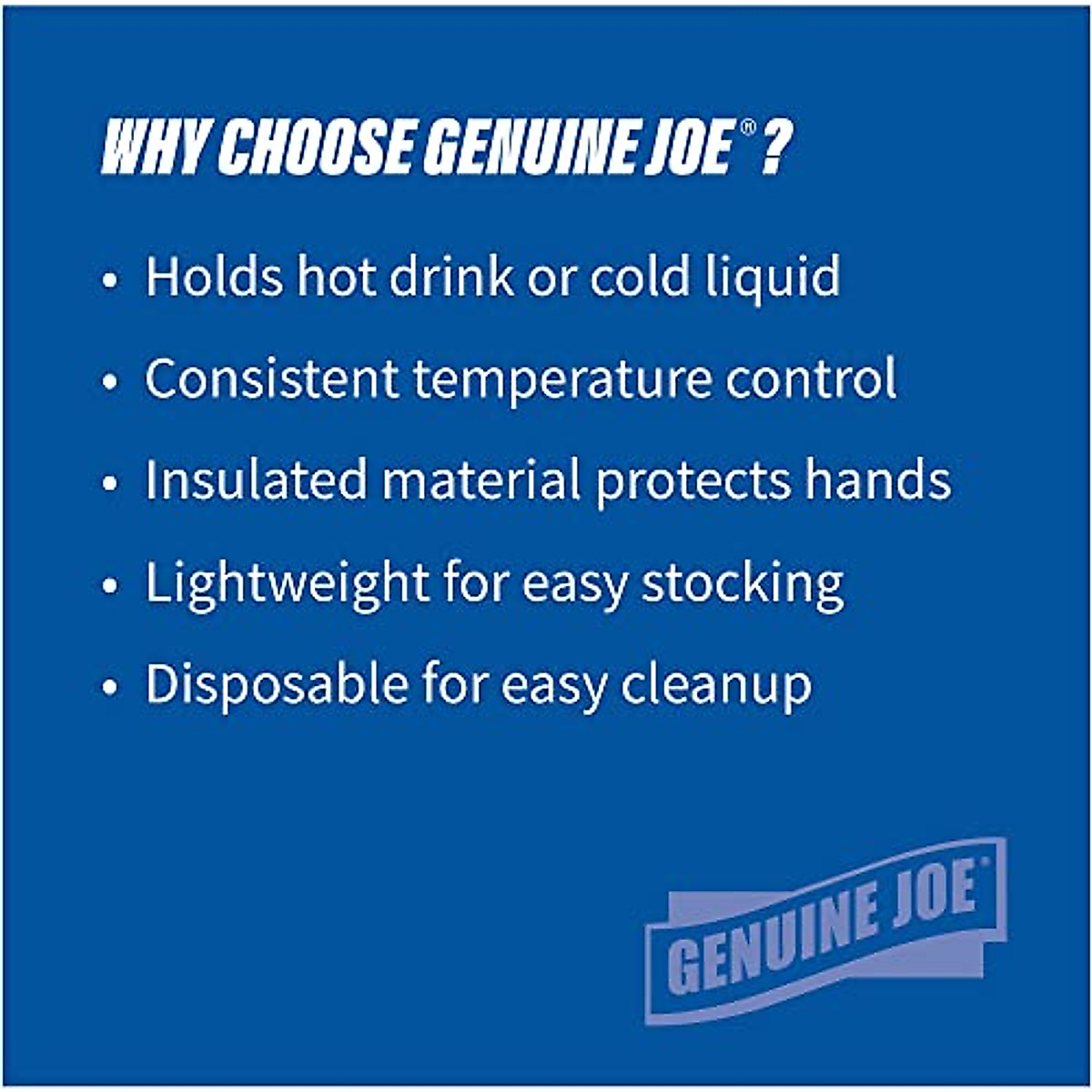 Genuine Joe 58554 Foam Cups, 16 oz., 500/CT, White