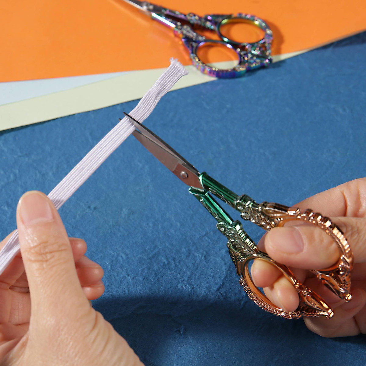 Glexal Small Embroidery Scissors with Cover -Cute and Comfortable handles with Sturdy and Sharp Tips for Precise Cutting, Perfect Size for Keeping in Your Sewing and Craft Supplies Kit