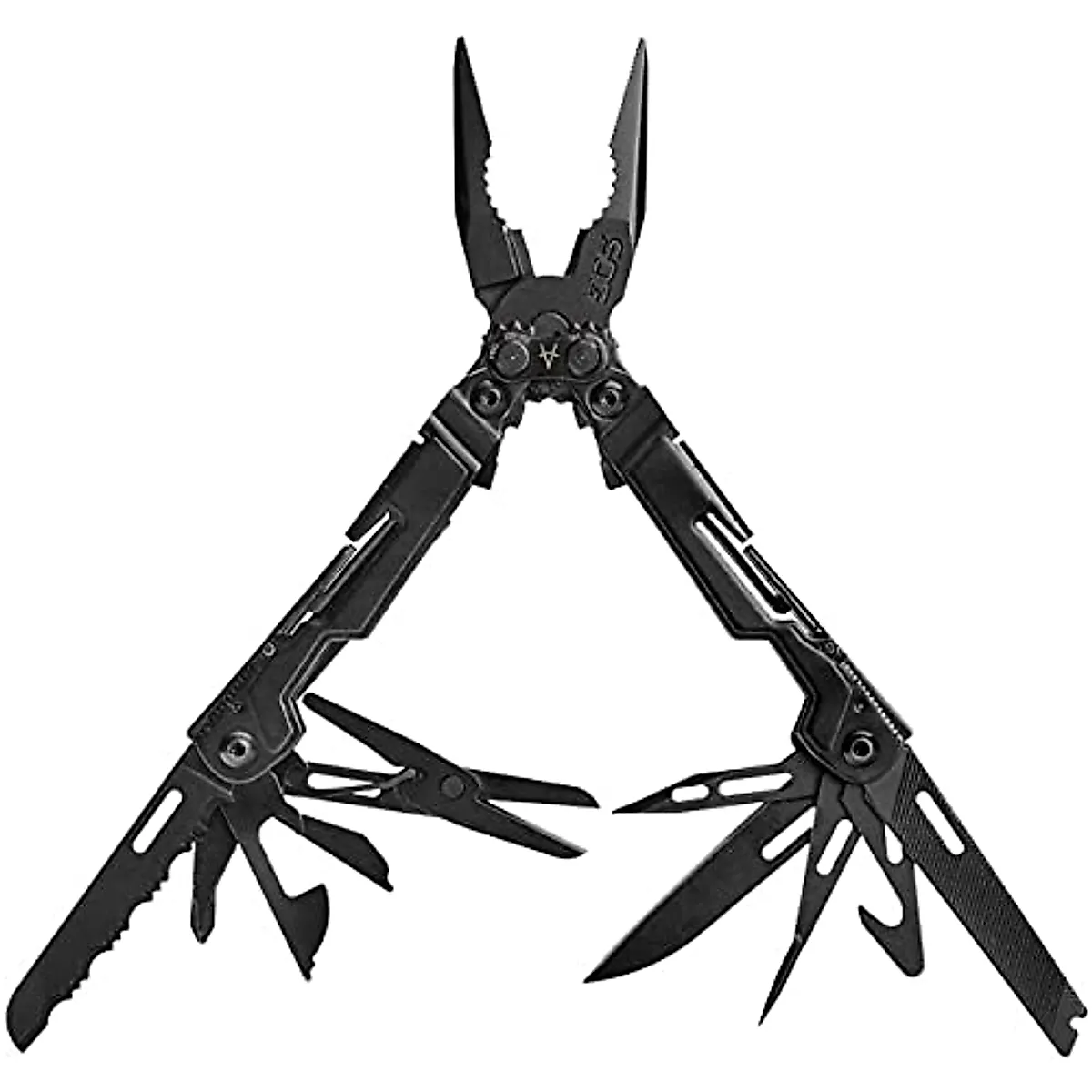 SOG PowerPint Mini Multi-Tool-Utility Tool with Compound Leverage Smooth Open, 18 Lightweight Specialty Tools, Stainless Steel Blade-Black (PP1002-CP)