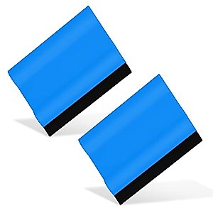 EHDIS Small Rubber Squeegee 3" Block Squeegee for Car Window Windshield,Film,Stickers,Decals and Vinyl Applicator,Kitchens, Glass, Shower,Counter Cleaning Tool, Pack of 2-Blue